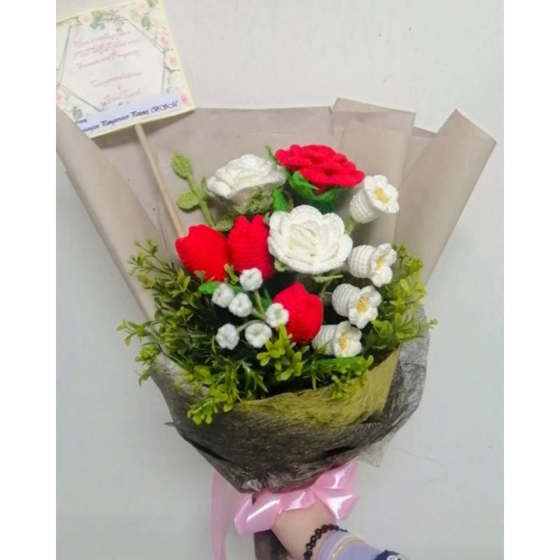 Crochet flower / crochet flower bouquet | Shopee Malaysia