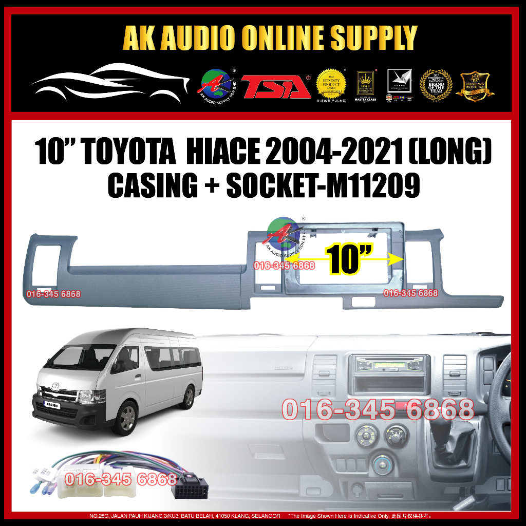 Toyota Hiace 2004 - 2021 ( Full ) Android player 10'' Casing + Socket ...