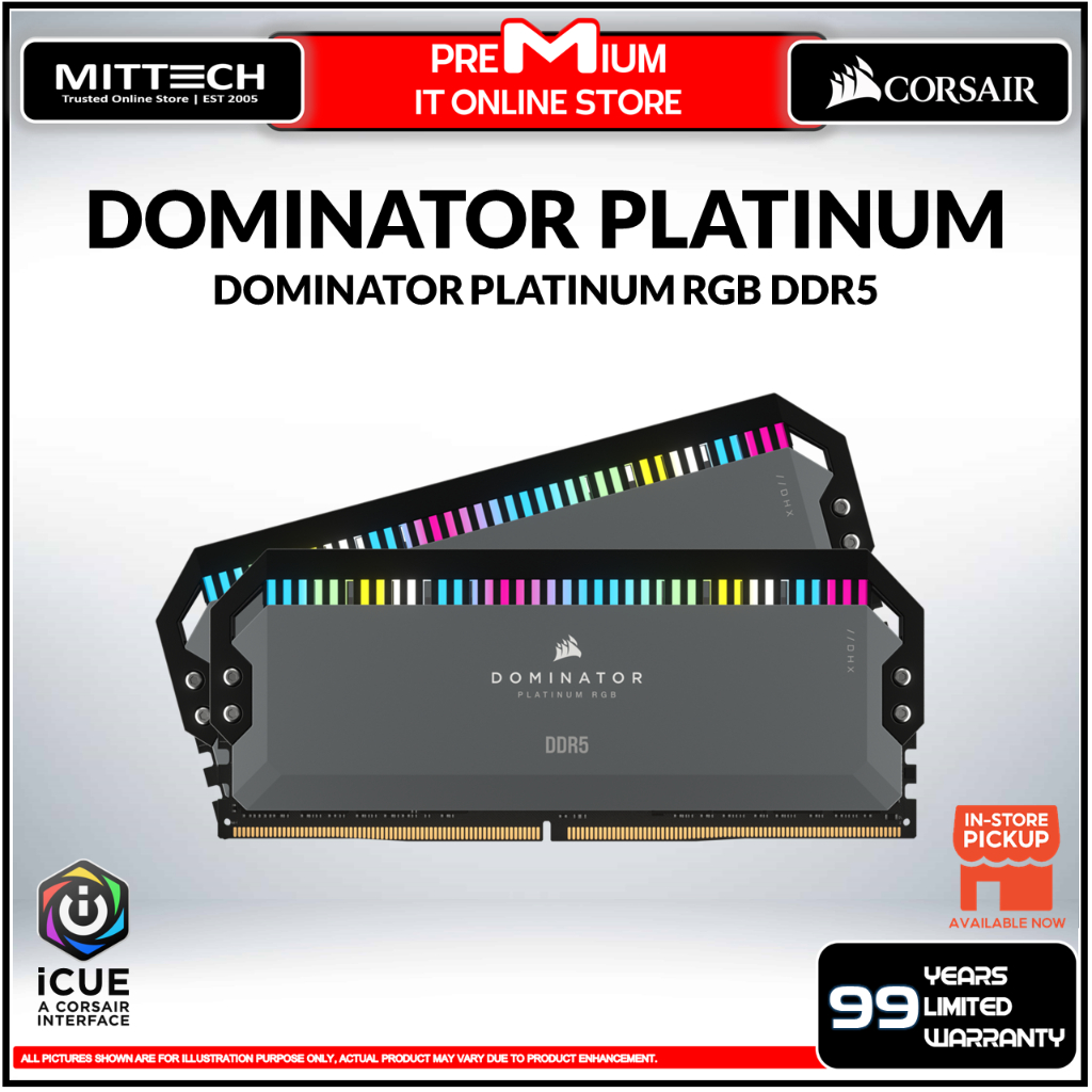 Corsair DOMINATOR PLATINUM RGB DDR5 DRAM Memory Kit | 5200MHz / 5600MHz ...