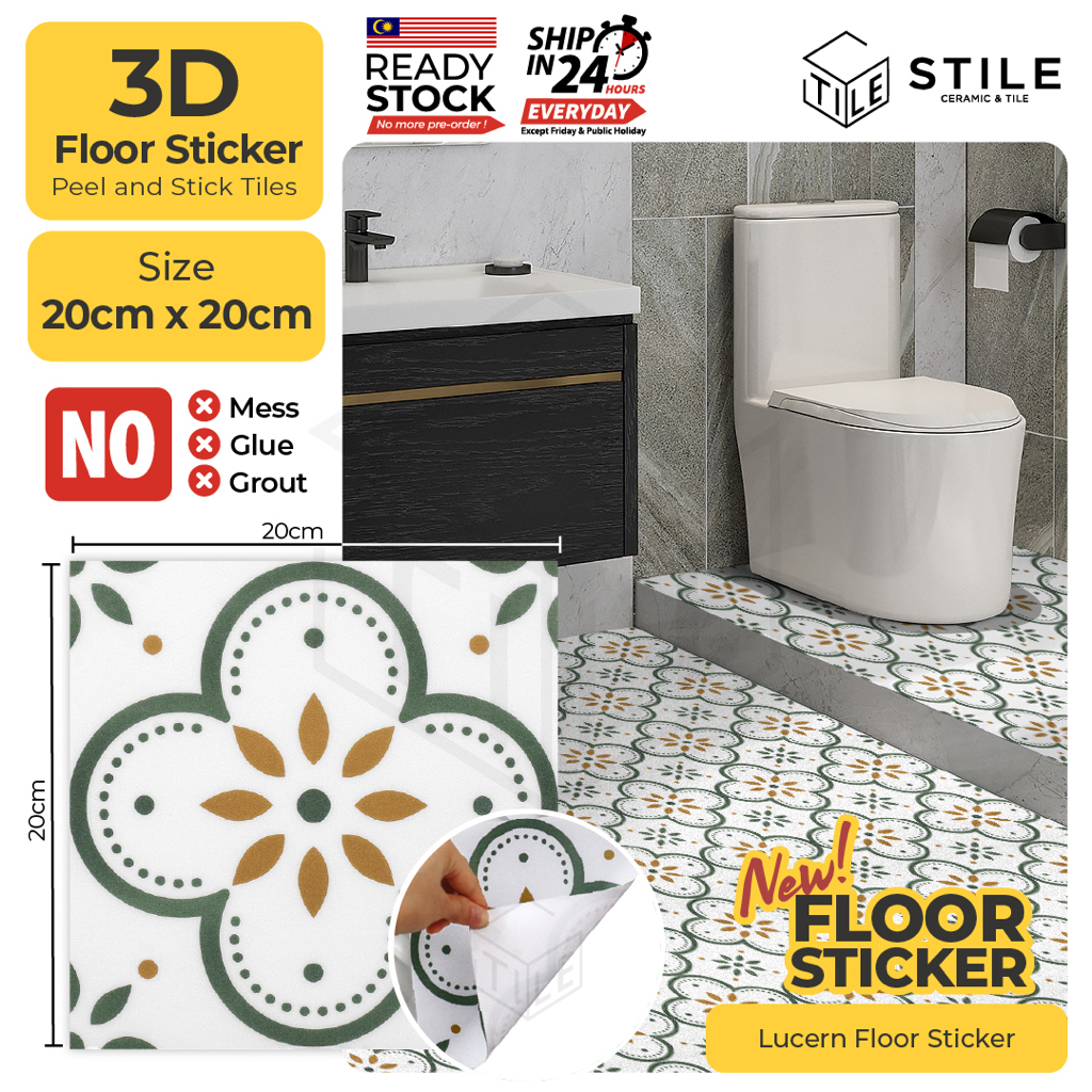 Lucern PVC Floor Sticker Waterproof Wallpaper Self Adhesive Kitchen ...