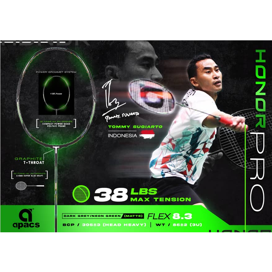 APACS Honor Pro Badminton Racquet (FREE String and Grip) | Shopee Malaysia