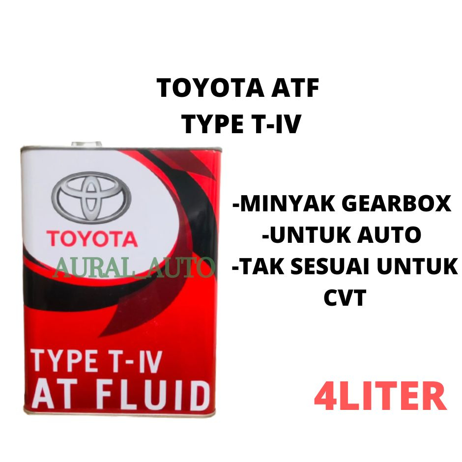 Toyota ATF Type T-IV 4Liter Minyak Transmisi Auto Transmission Fluid ...