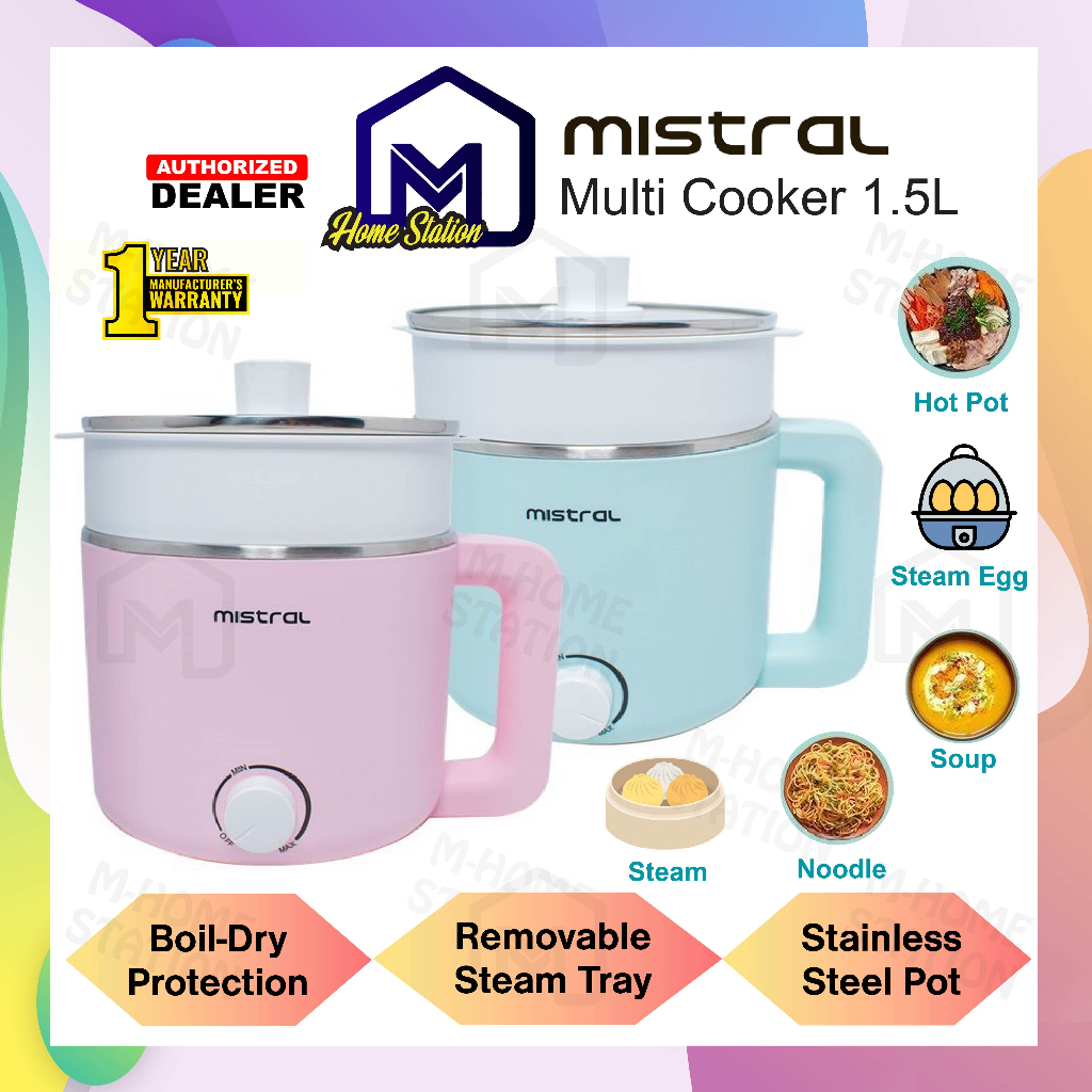 Mistral Electric Cooker - Multipot MultiCooker with Steam Tray Periuk ...