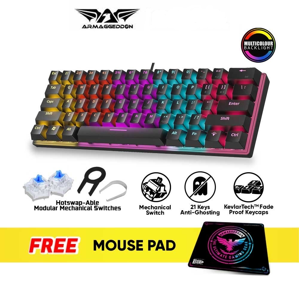 Armaggeddon MKA 1C Neo LED Backlight Mechanical Gaming Keyboard | 61 ...