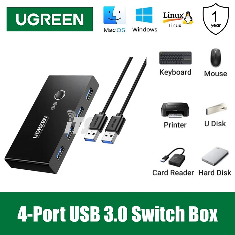 UGREEN 2 In 4 Out USB 3.0 Sharing Switch Box (30768) | Shopee Malaysia