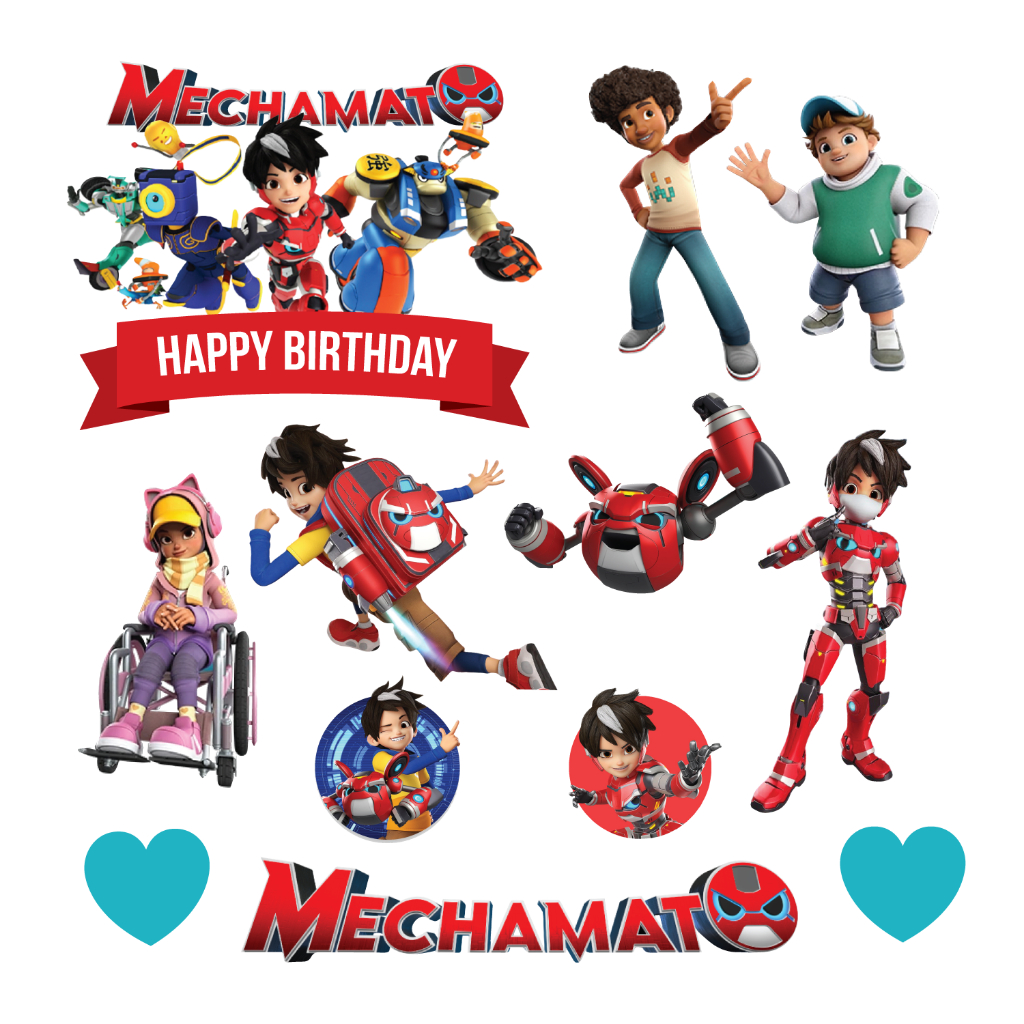 MECHAMATO cake topper cupcake topper deco paper birthday topper kek ...