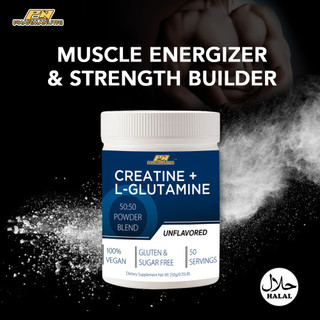Pharmanutri Creatine Monohydrate + Glutamine 250 g (50 serving) 2 in 1 ...