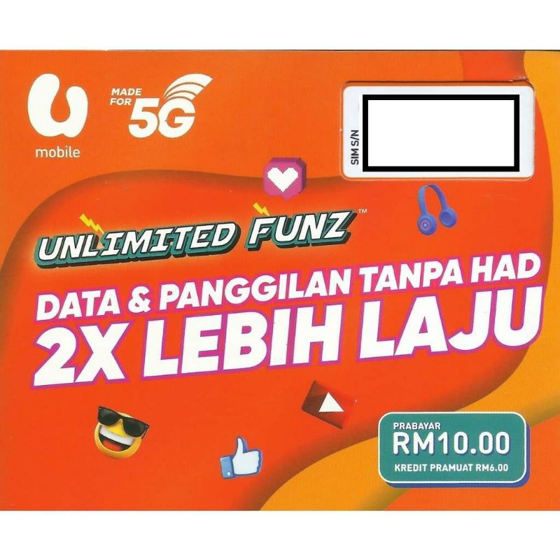 UMobile SIMKAD Unlimited Funz Pack GX30/GX38/GX43 "TURBO POS OUT ...