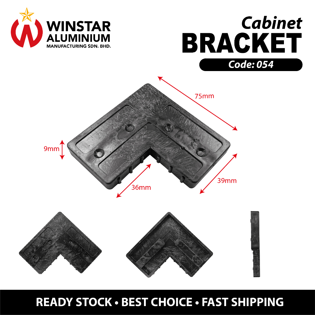 PVC Bracket Code: 054 - Cabinet Door Corner Bracket [1 PCS] | Shopee ...