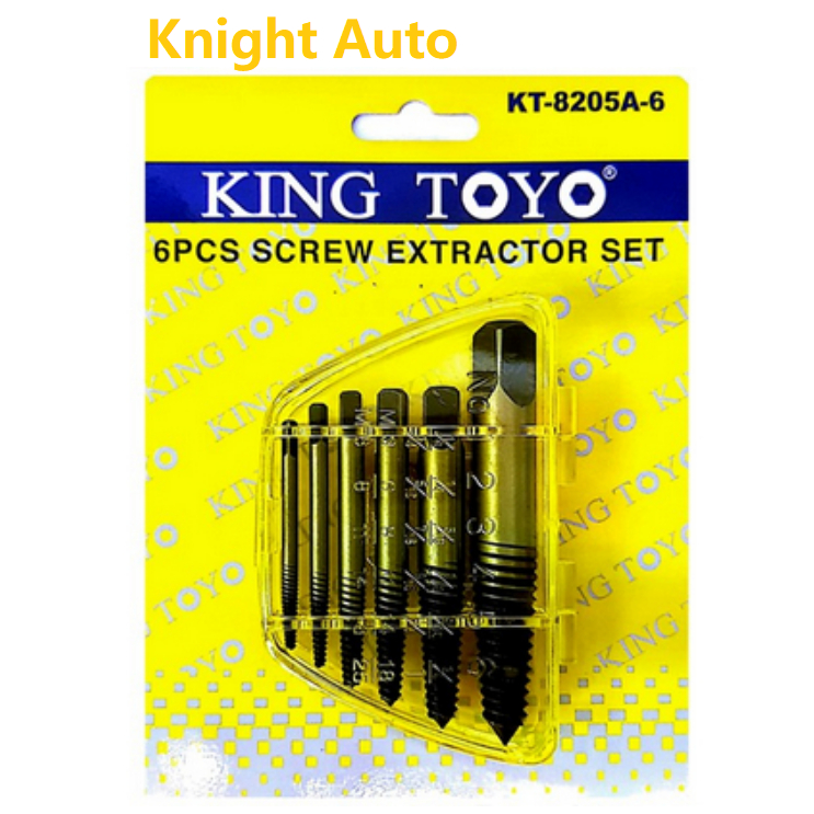KING TOYO KT-8205A-6 (6pcs) Screw Extractor Set KIT Pembuka Skru Patah ...