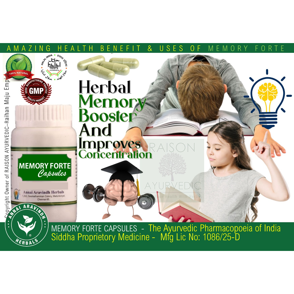 MEMORY FORTE CAPSULES - 30 Capsules The Ayurvedic Pharmacopoeia of ...