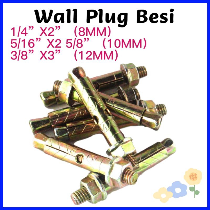 SLEEVE ANCHOR/WALL PLUG BESI 8MM 10MM 12MM | Shopee Malaysia