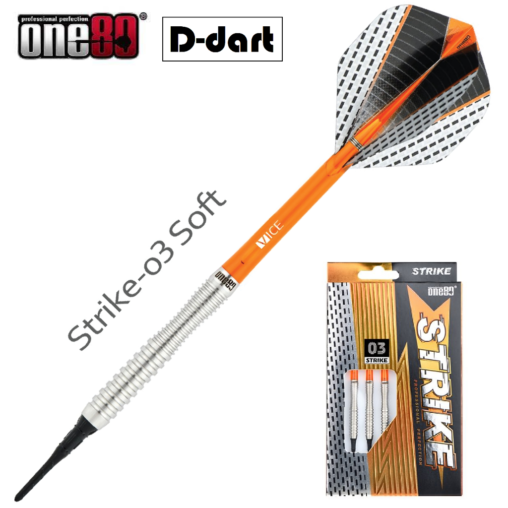 ONE80 SOFT TIP DART - 18G HAND MADE CLASSIC HD TUNGSTEN STRIKE 03 (18G ...