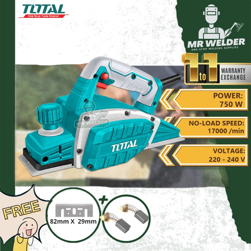 TOTAL Electric Wood Planer 750w Aluminium Base ketam kayu 电动刨木机 ...