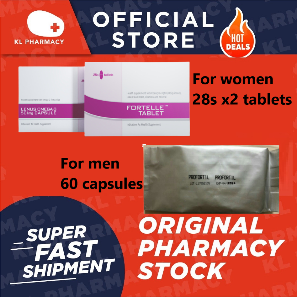 (FERTILITY COMBO) Fortelle 28's + Omega-3 28's For Female Fertility ...