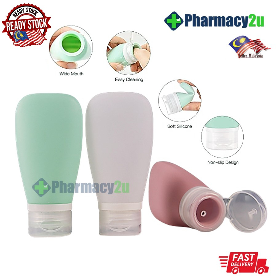 SILICONE TRAVEL/ SMALL TOILETRIES CONTAINERS LEAK PROOFREFILLABLE ...
