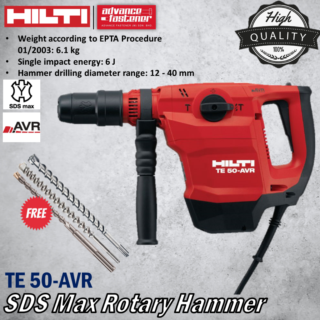 HILTI TE 50-AVR SDS Plus Rotary Hammer 1100W 6J | Shopee Malaysia