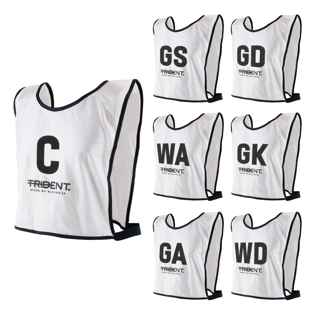 Trident Netball Bibs Set (Junior / Senior) Trident Single Sided Netball ...