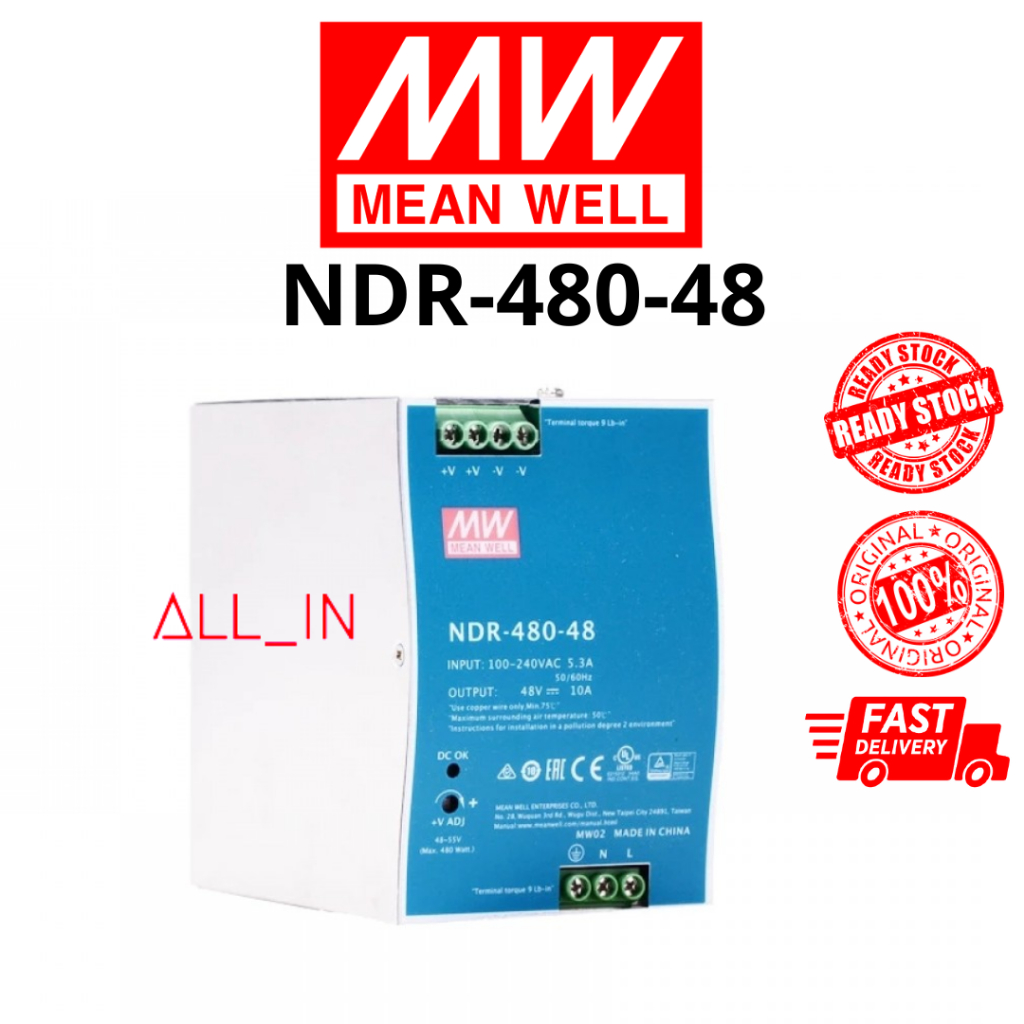 Mean Well NDR-480-48 480w 48v Mean Well Power Supply ~ Original ~ 1 ...