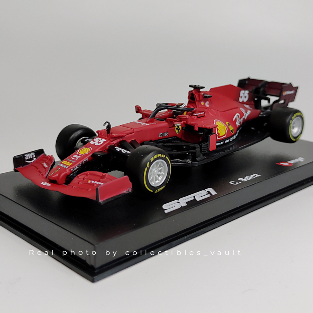 Bburago 1:43 Ferrari SF21 #55 Carlos Sainz 2021 F1 Formula Car Die Cast ...