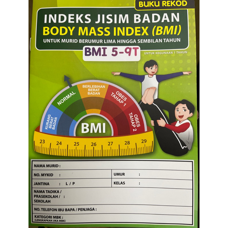 BUKU REKOD • INDEX JISIM BADAN / BODY MASS INDEX (BMI) • BMI 5- 9 Tahun | Shopee Malaysia