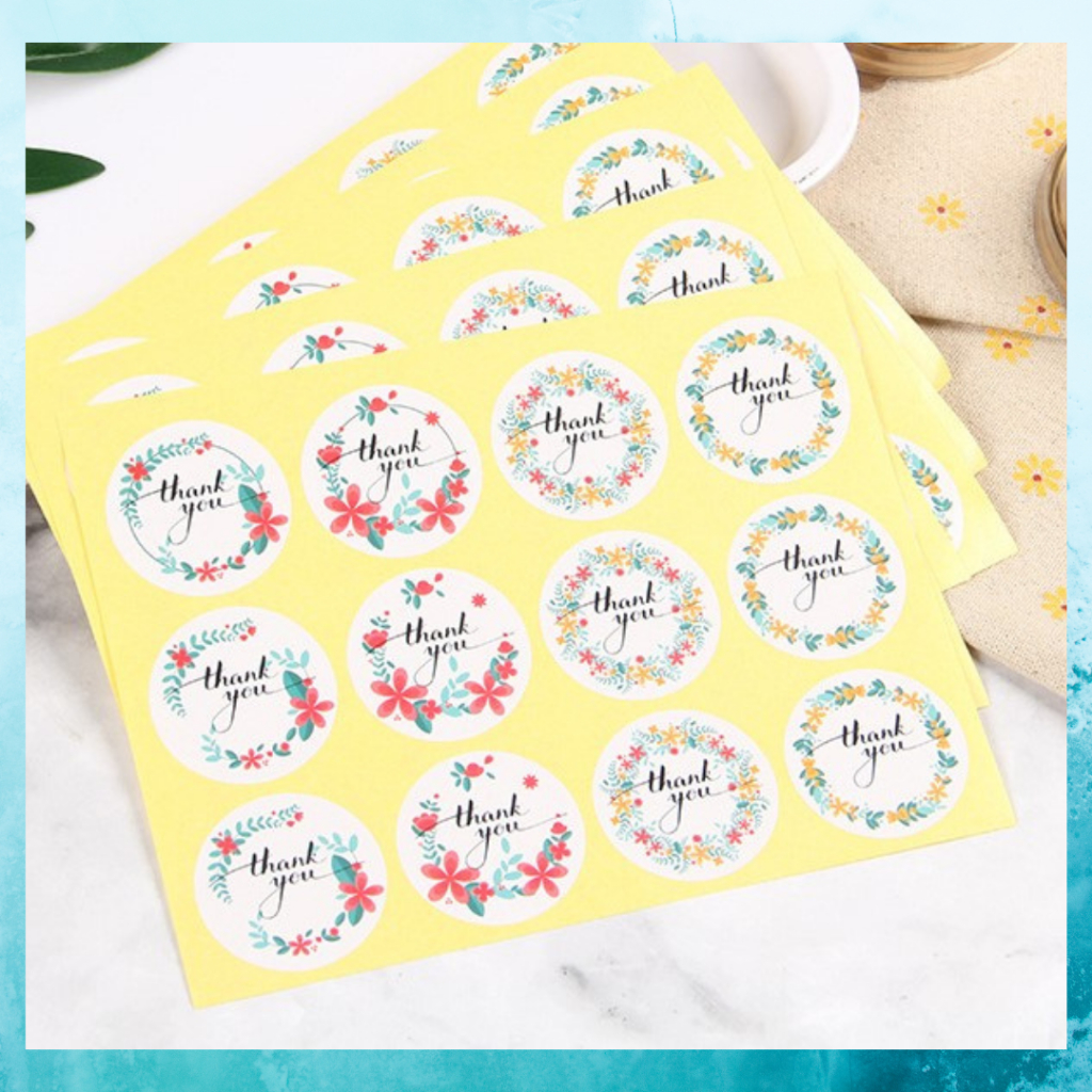 Premium Thank You Flower Sticker / Gold Thank You Sticker/ Goodies ...