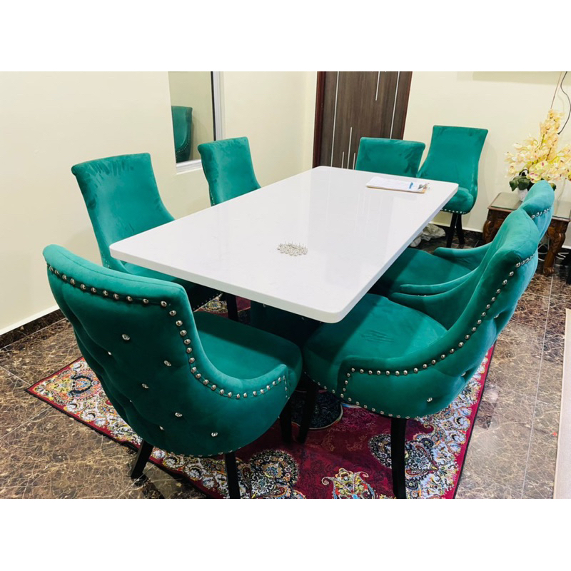 Meja Makan Chesterfield /Chesterfield Dining Table/Marble Kerusi Meja ...
