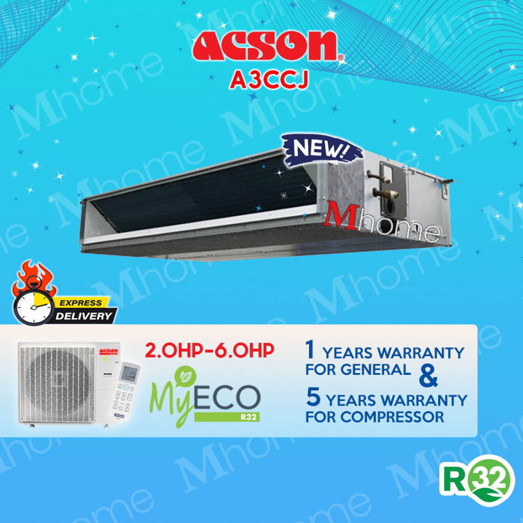 Acson MyEco R32 Ceiling Concealed Non Inverter A3CCJ/A3LCF | Shopee ...