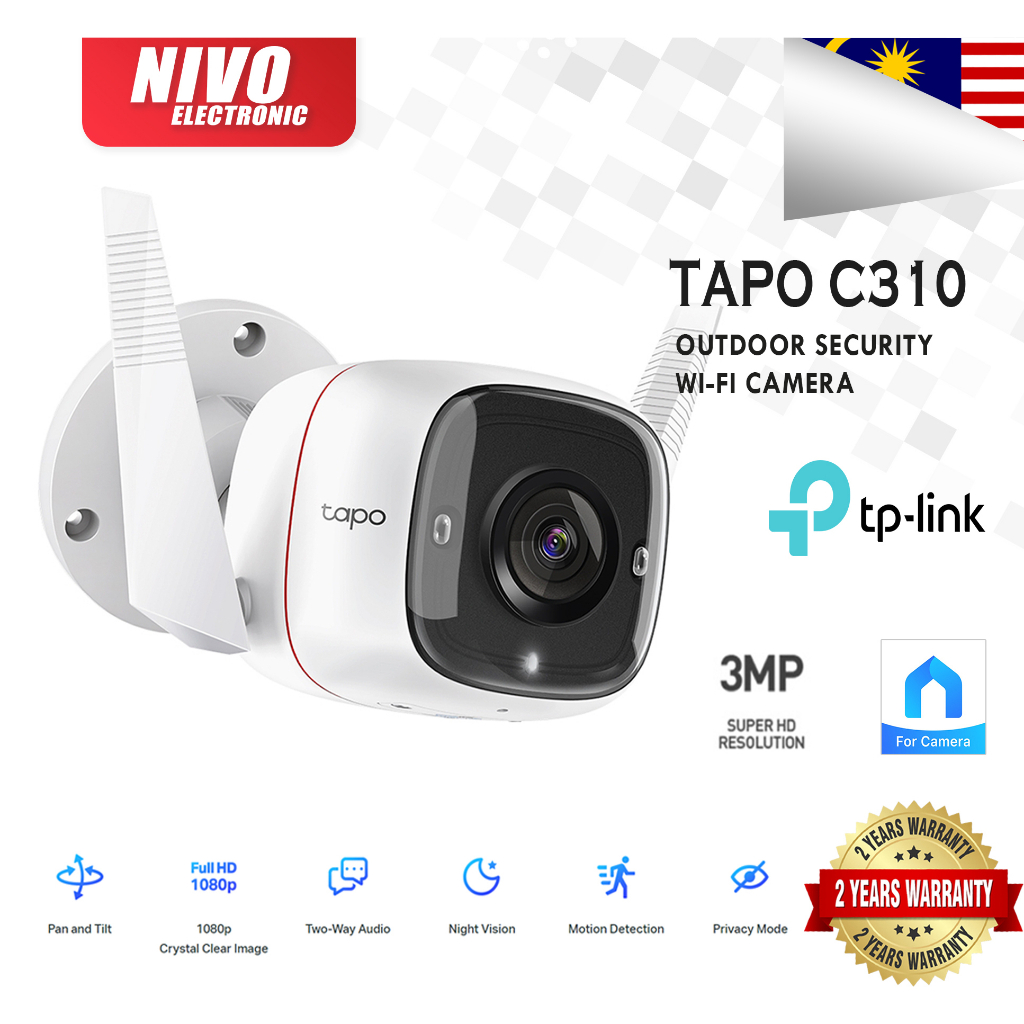 TP-Link Tapo C310 3MP Ultra Resolution Outdoor Security IP66 Weatherproof Wireless Wifi Camera ...