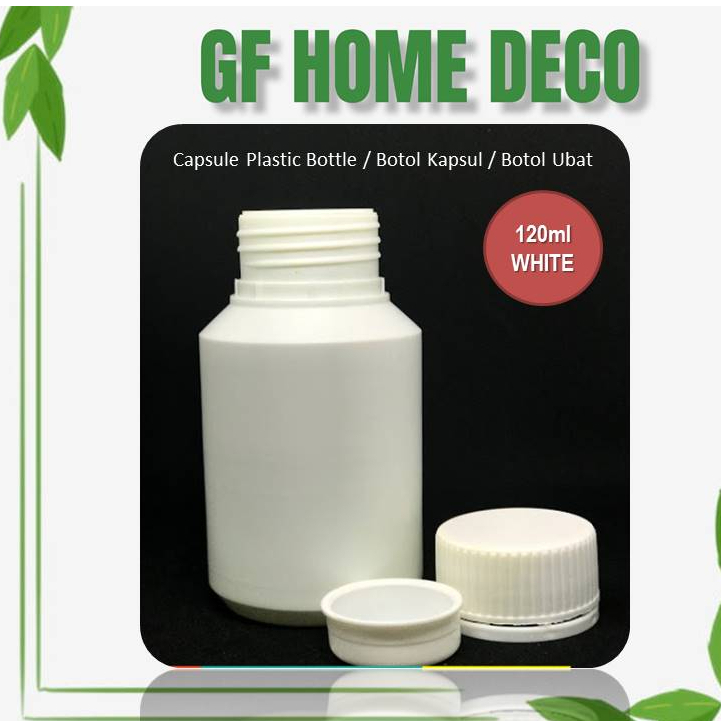 1 PCS - 120ML PLASTIC BOTTLE WITH CAP & INSERT (61)Medicine Bottle ...