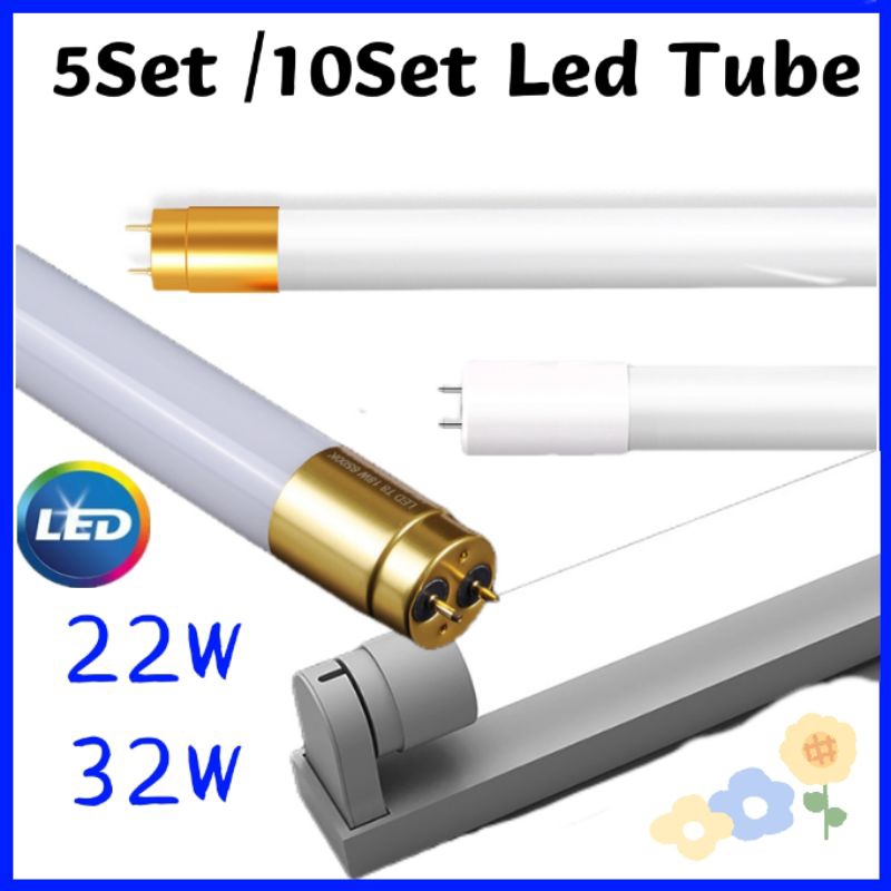 Led Tube 4Ft 5Set/10Set T8 Led Tube+Casing 22W 32W | Shopee Malaysia