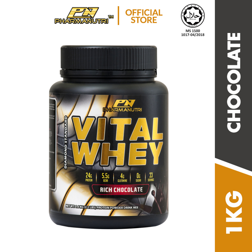 Pharmanutri Vital Whey Protein Isolate Halal (1kg/33 Servings) | Shopee ...