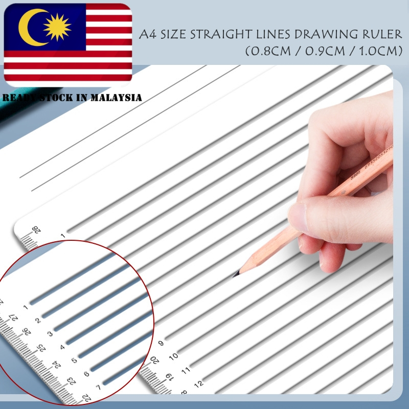 A4 Size Straight Lines Drawing Stencil Ruler 0.8cm / 0.9cm / 1.0cm ...