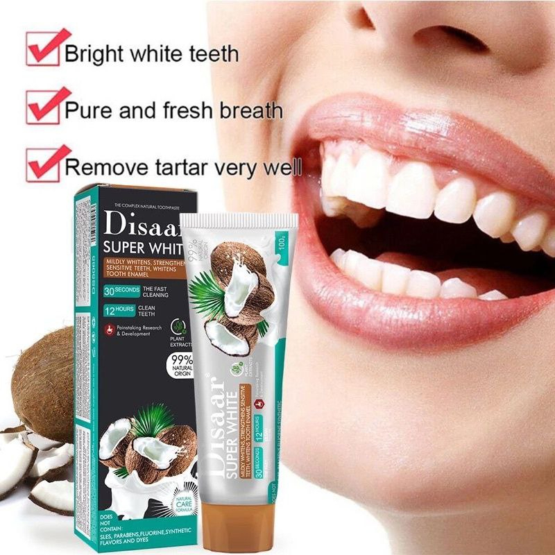 Disaar Organic Coconut Toothpaste Clean Teeth Stain Strengthen Enamel ...