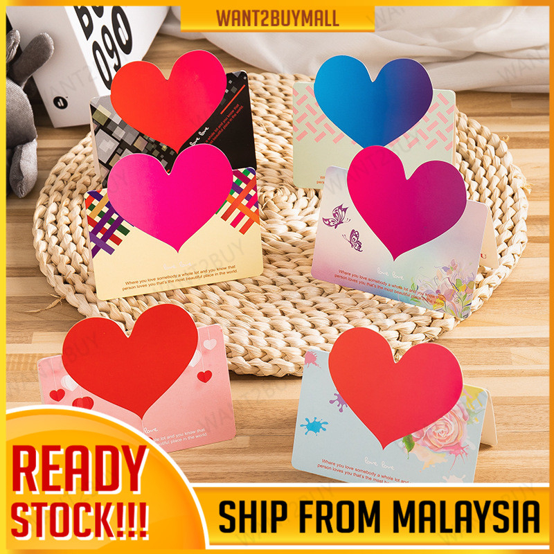 🇲🇾 New Love Card Birthday Party Bouquet Christmas Valentine's Greeting ...