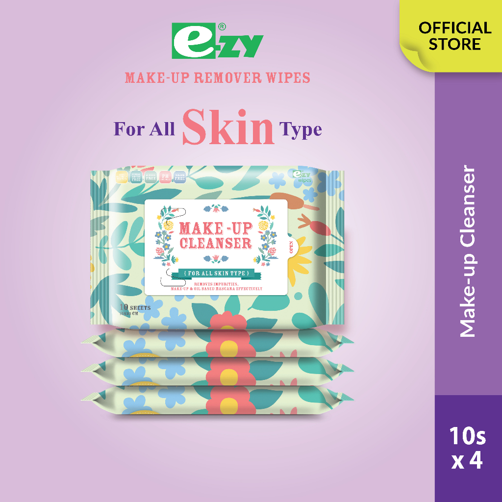 Ezy Make-up Remover Cleansing Wipes (10's x 4 Packs) | Shopee Malaysia