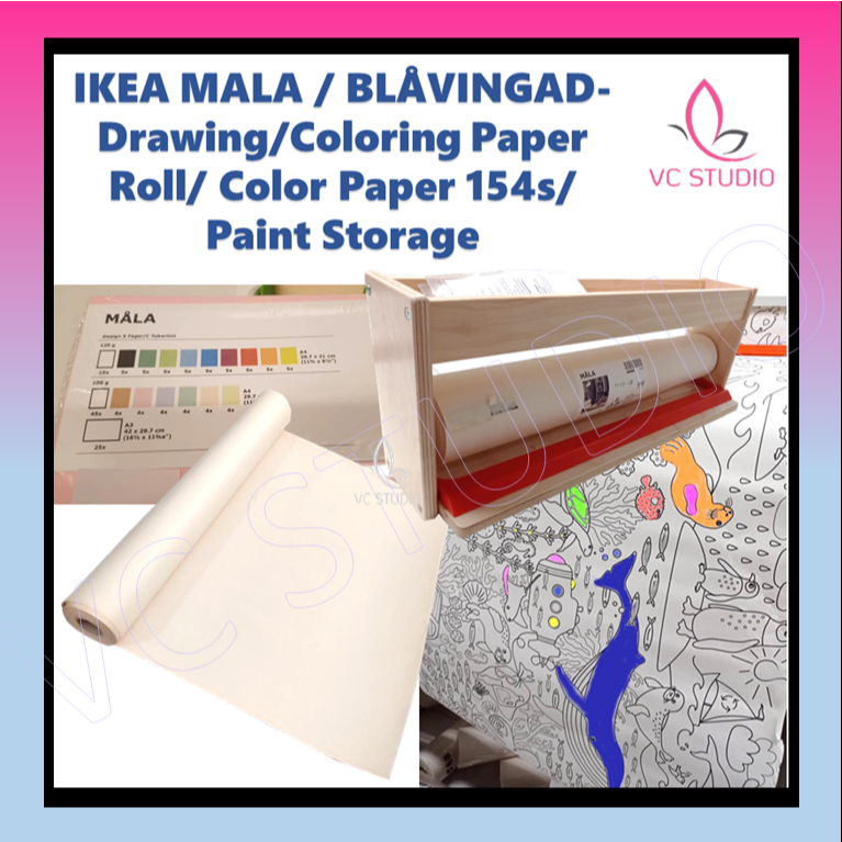 ÏKEA MALA / BLÅVINGAD Drawing / Coloring Paper Roll / Color Paper (154s ...