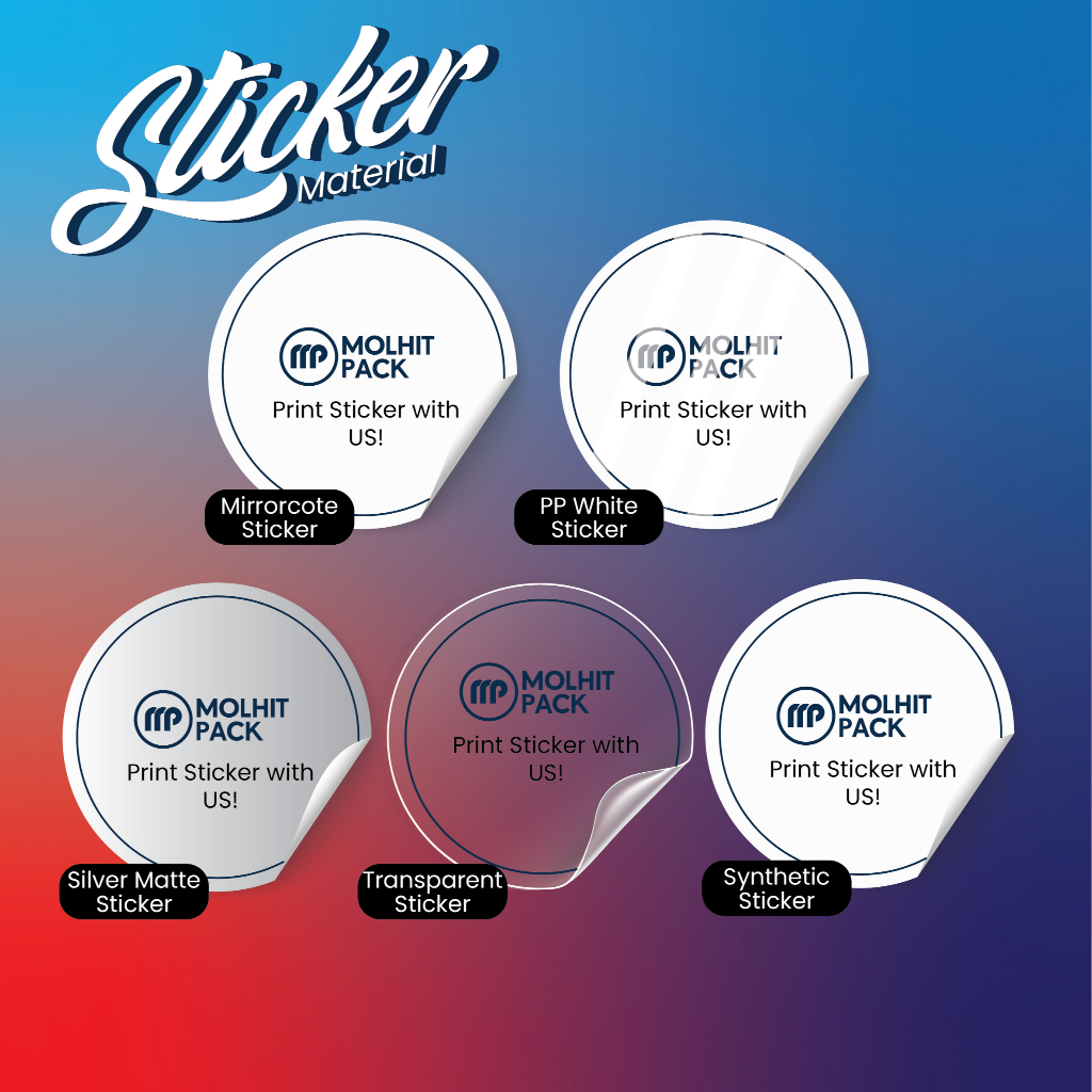 Custom Sticker Label Mirrokote / PP White / Transparent / Silver ...