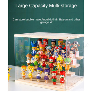 Transparent Acrylic Display Box with Wooden Top Base Dust Proof Acrylic ...