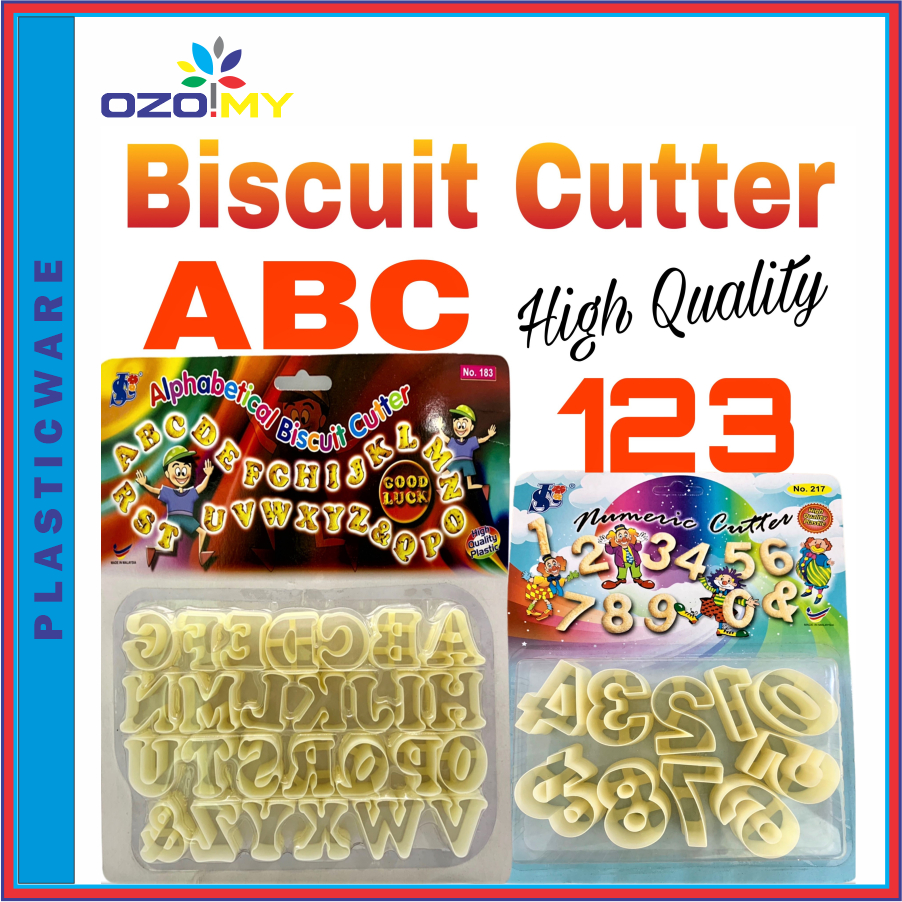 Sin Lian Alphabetical & Numeric Biscuit Cutter, Cookies ABC Cutter ...