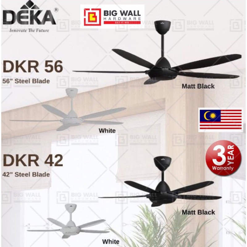Deka 56 Inch AC Motor 4 Speeds Ceiling Fan DKR 56 / 42 Inch DKR 42 with ...