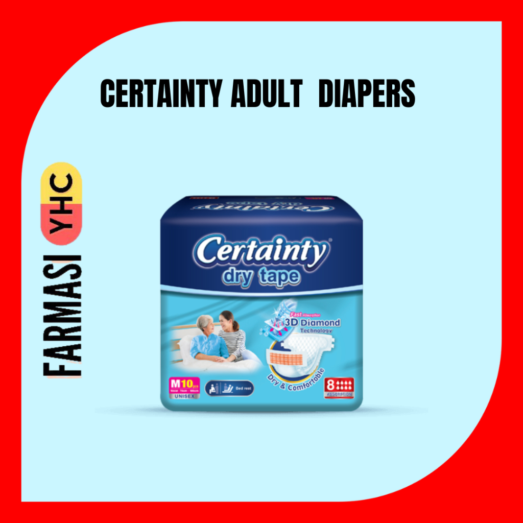CERTAINTY DRY TAPE ADULT DIAPERS LARGE/MEDIUM SIZE TAPE TYPE | Shopee ...