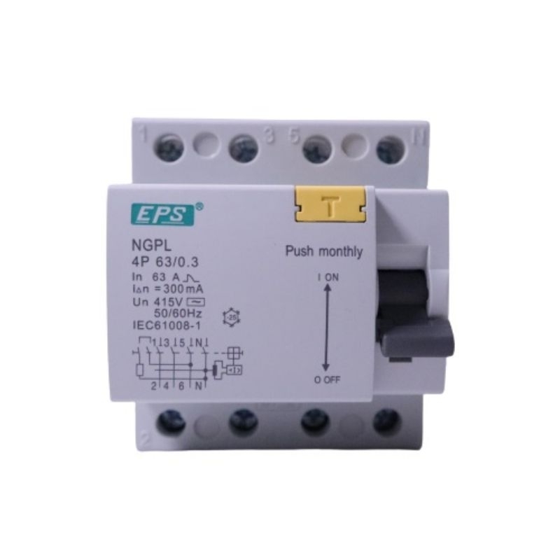 EPS 63A 300MA (0.3A) 4Pole ELCB / RCCB / 4 POLE ELCB - (SIRIM Approve) | Shopee Malaysia