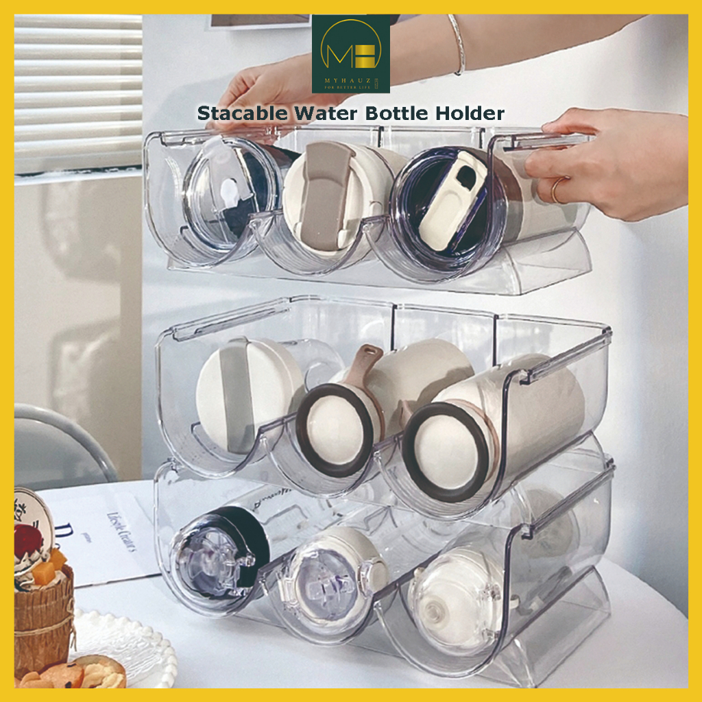 Water Bottle Organizer Stackable Bottle Holder Tumbler Organizer Rack ...