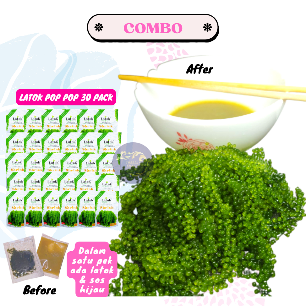 🚚COMBO 30 PACK🚚LATOK POP POP / SEAGRAPE / RUMPAI LAUT/ SOS HIJAU 🍇Latok ...