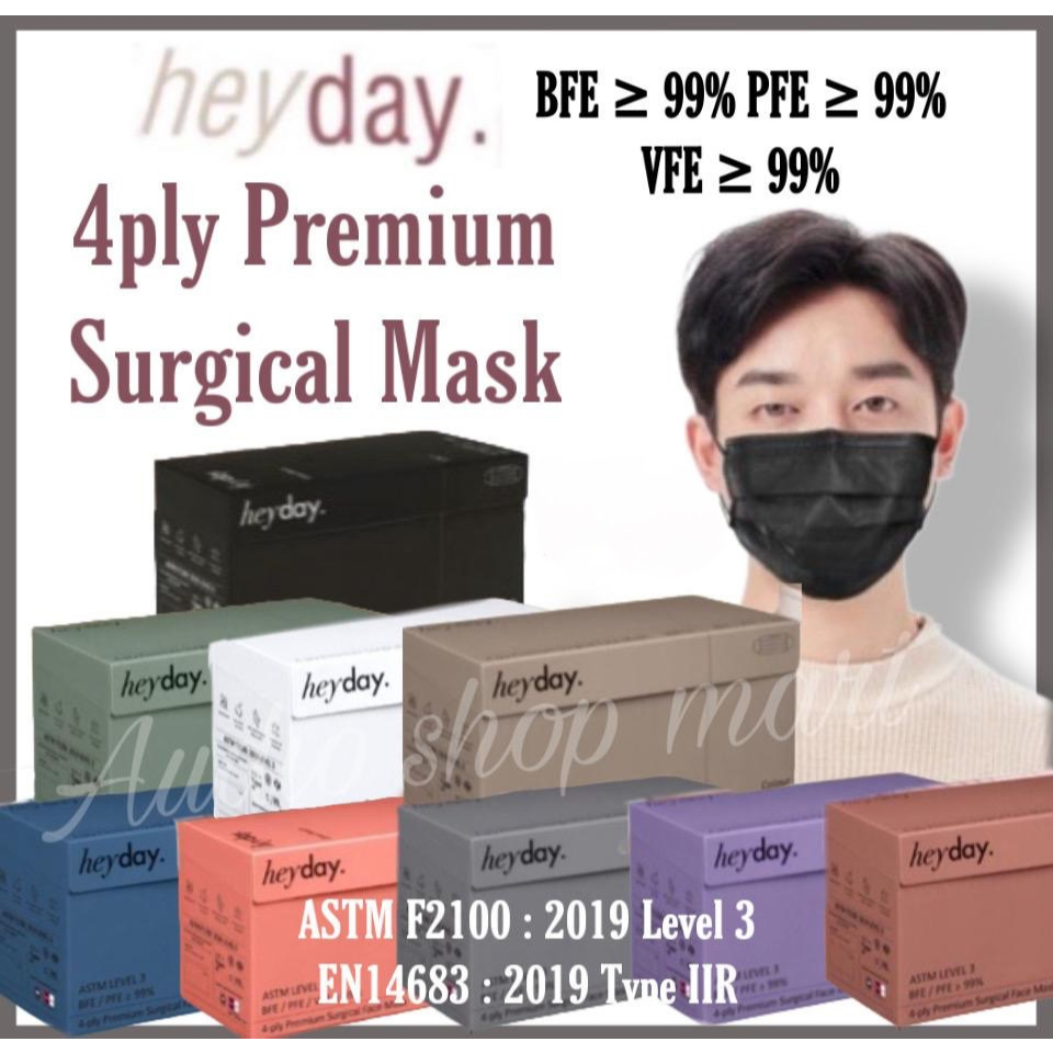 MaskOn Heyday Malaysia- 4 ply Surgical Face Mask 10pcs/ 30pcs | Shopee ...