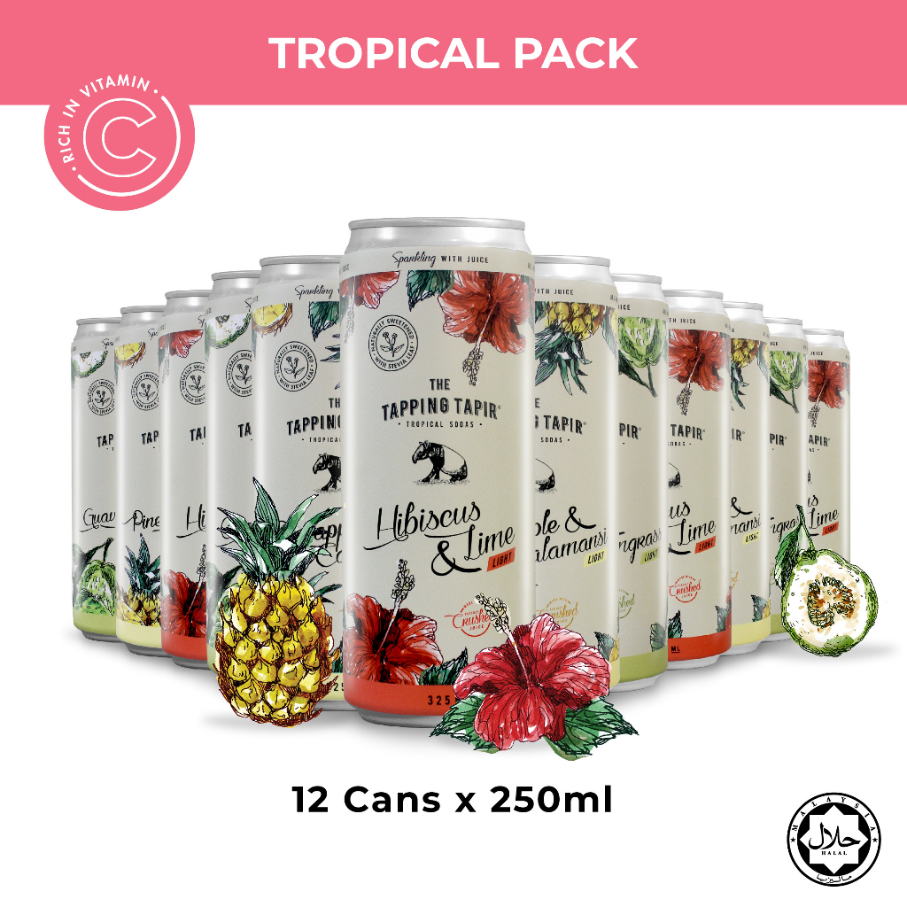 The Tapping Tapir Light Carbonated Soda Real Fruit Juice Drink Less ...