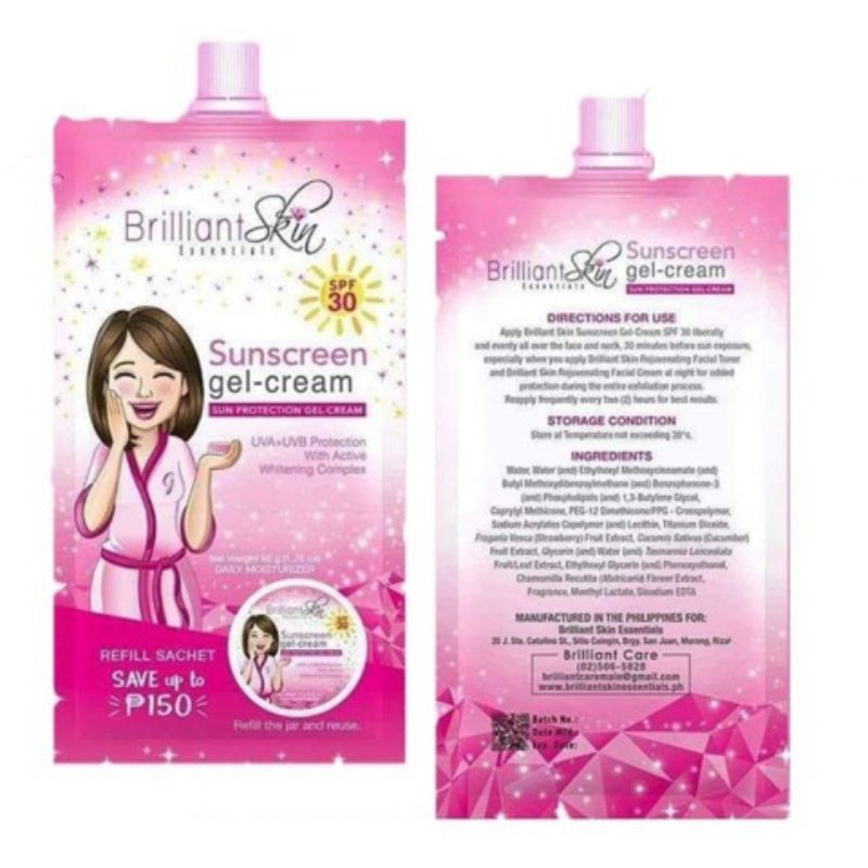 Original BRILLIANT SUNSCREEN GEL-CREAM 50 GRAMS | Shopee Malaysia
