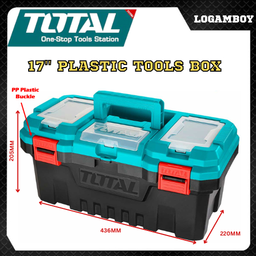 TOOLBOX TOOLS BOX TOTAL PLASTIC BOX PVC KOTAK ALATAN PLASTIK 17'' HEAVY ...
