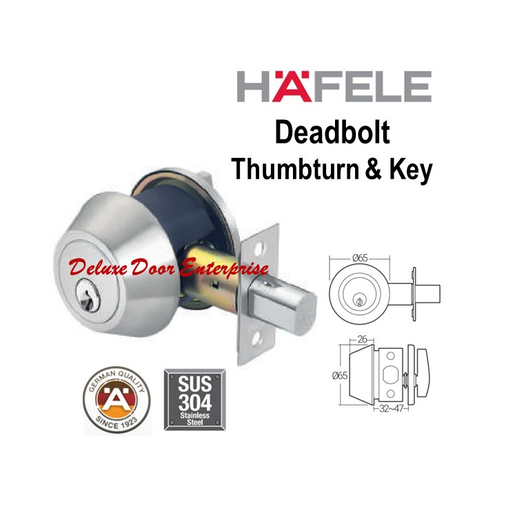 Hafele Thumbturn & Key Deadbolt / Deadbolt / Single Deadbolt ...